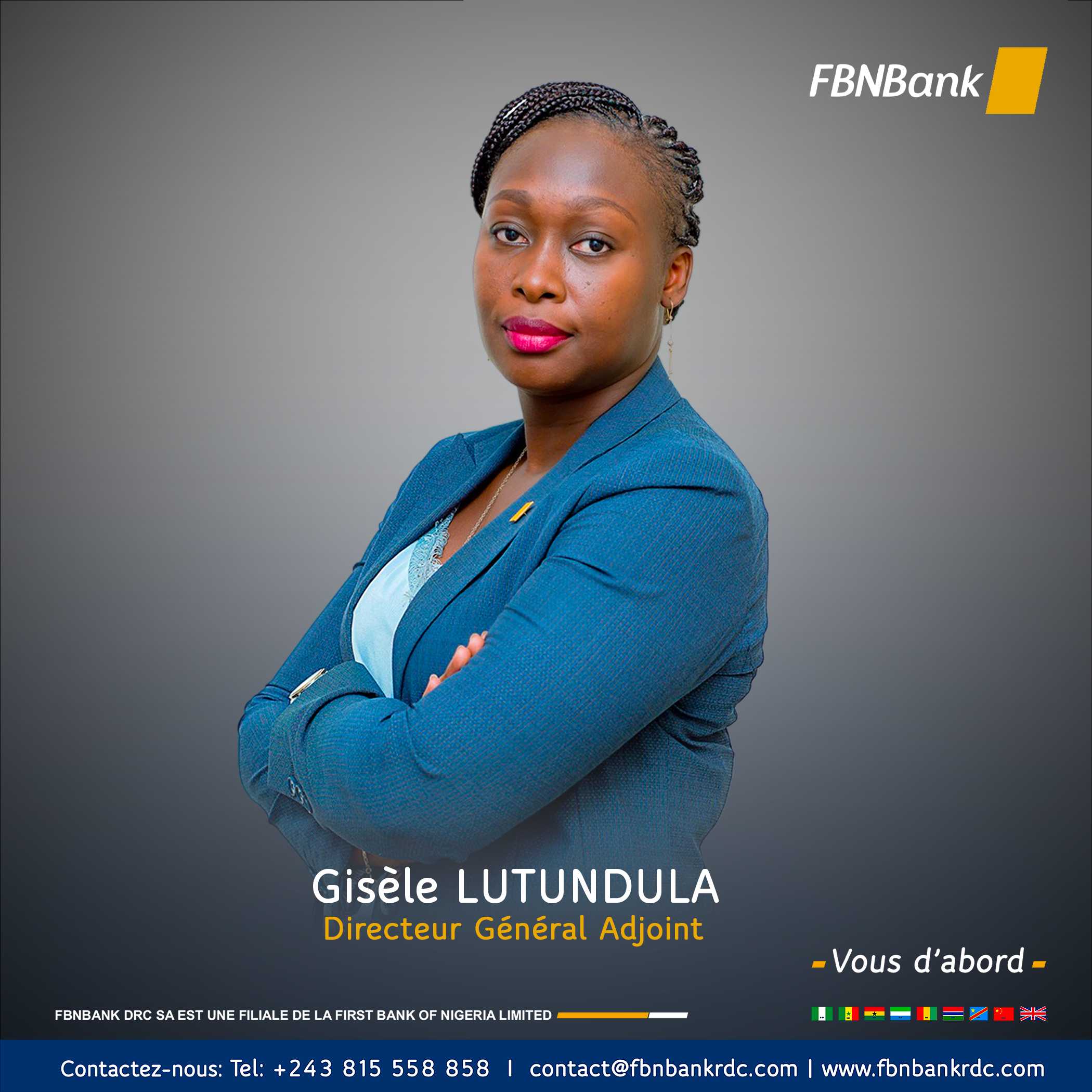 FirstBank RDC annonce la nomination de Mme Gisèle Lutundula en tant que ...